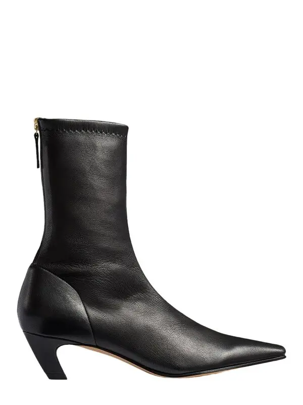 Khaite Arizona Leather Ankle Boots - Black