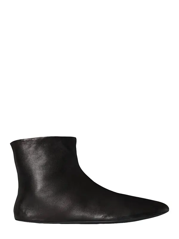 THE ROW Stella Leather Booties - Black