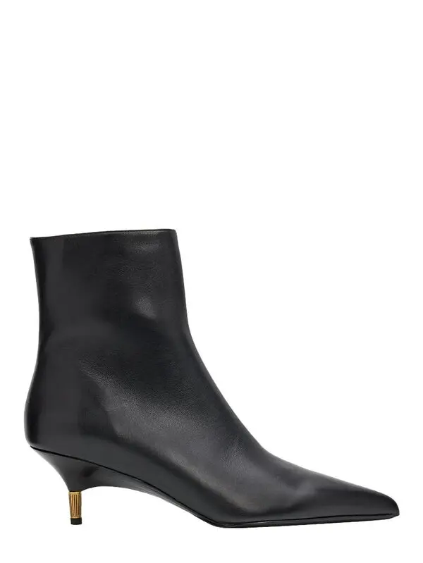 Khaite 55mm Bella Leather Ankle Boots - Black