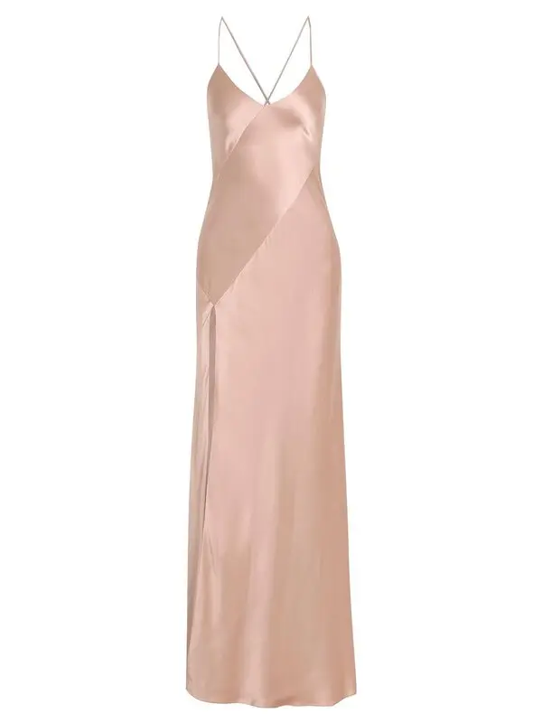 Michelle Mason Silk-satin Gown - Blush
