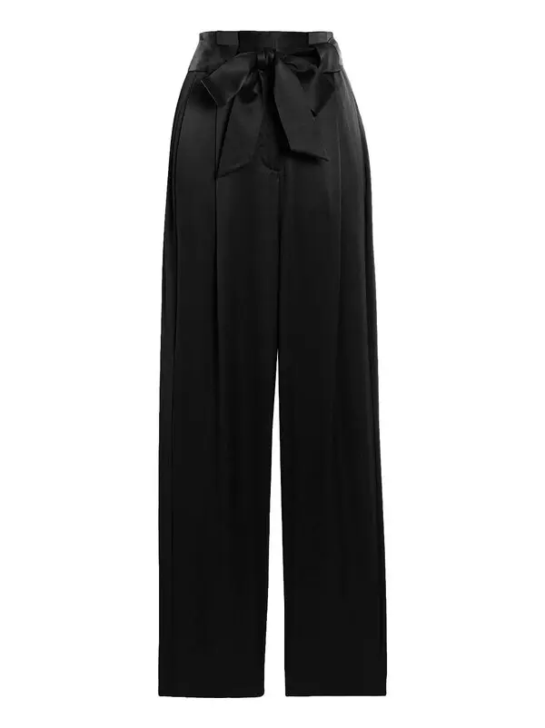 Michelle Mason Duchesse Silk-satin Tapered Pants - Black