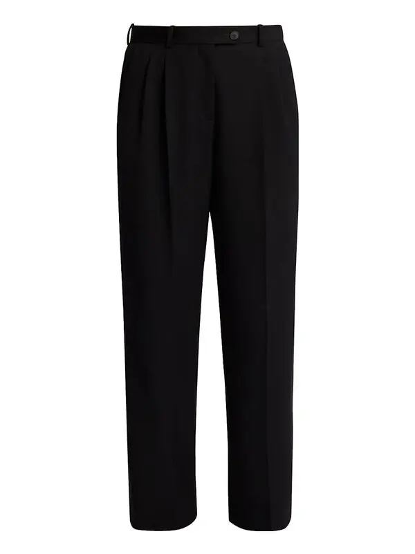 THE ROW Double-pleated Straight-leg Trousers - Black
