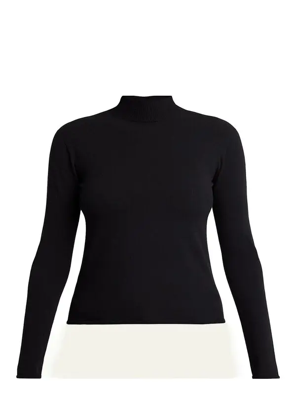 THE ROW Marciat Mock-neck Sweater - Black