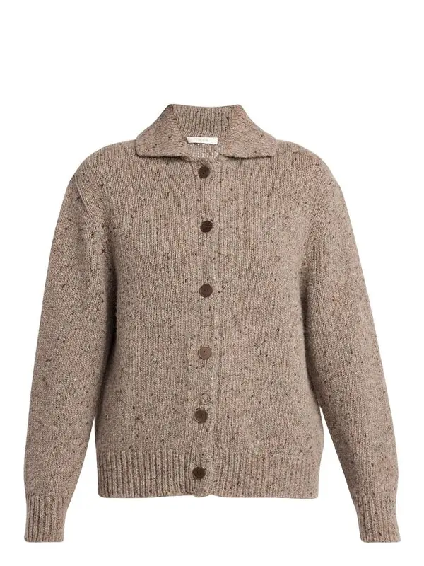 THE ROW Mauri Cashmere Collared Cardigan - Sepia