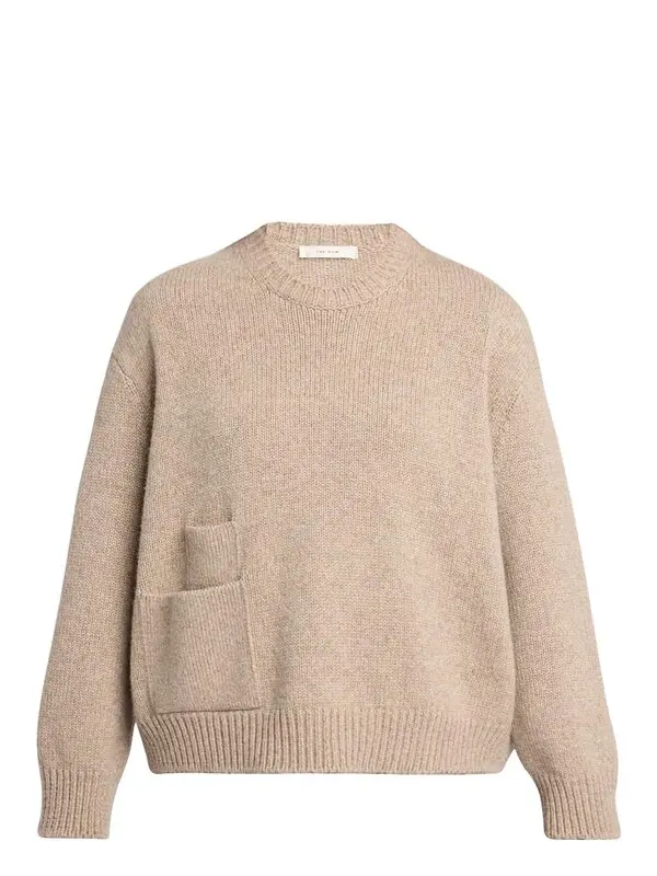 THE ROW Mirtle Dual-pocket Cashmere Crewneck Sweater - Light Pebble