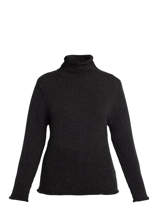 THE ROW Mariam Mock-neck Cashmere Sweater - Charcoal Melange