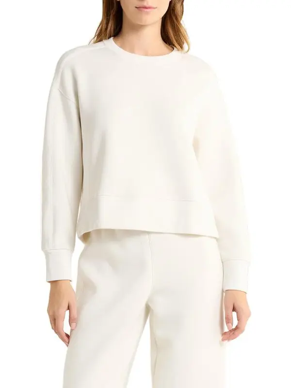 Spanx Airessentials® Luxe Crop Crewneck Sweatshirt - Linen