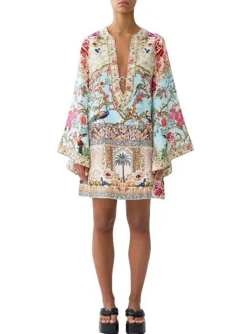 Camilla Deep V-neck Hardware Short Kaftan - Sultans And Queens