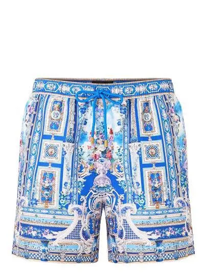 Camilla Mid-length Boardshort With Elastic Waist - Ottoman Opulence