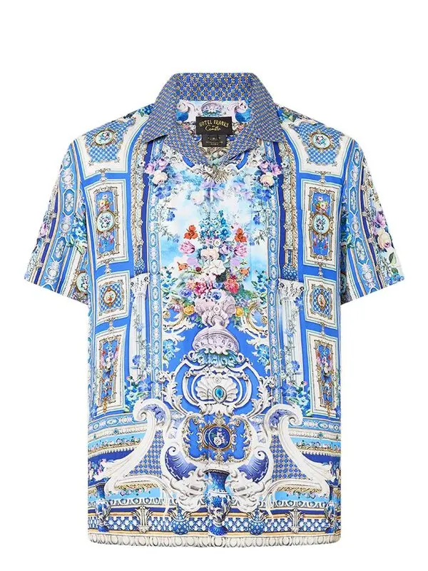 Camilla Short Sleeve Camp Collared Shirt - Ottoman Opulence