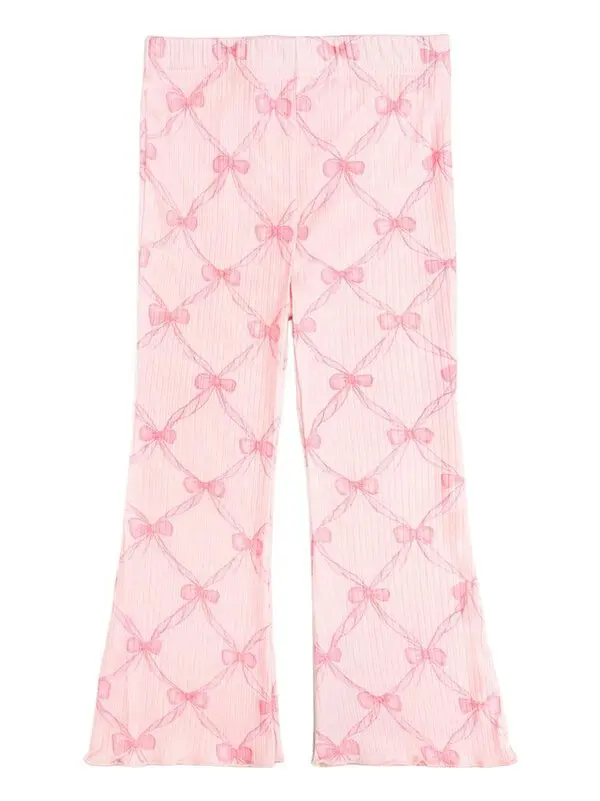 SWEET WINK Bow Trellis Flare Legging - Ballet Pink