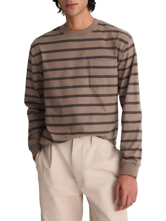 Madewell The Vintage Long Sleeve Pocket T-shirt - Stripe Dark Driftwood