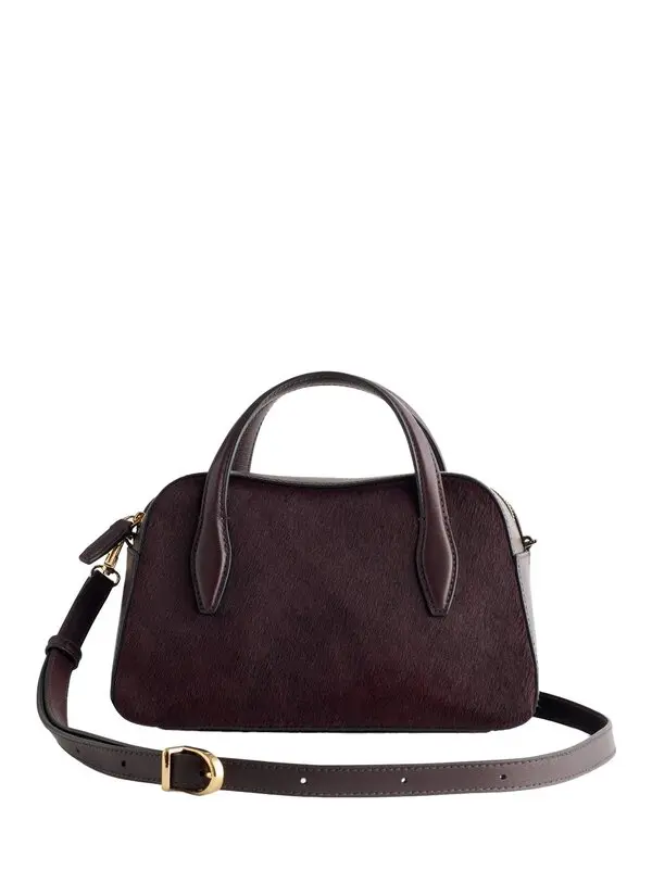 Madewell The Mini Belted Calf Hair Crossbody Bag - Chocolate Raisin