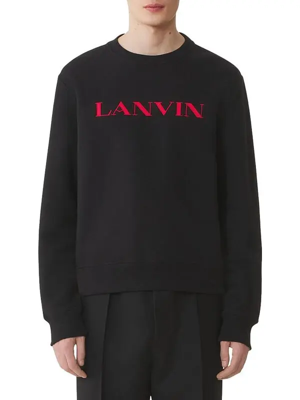 LANVIN Embroidered Cotton Sweatshirt - Black