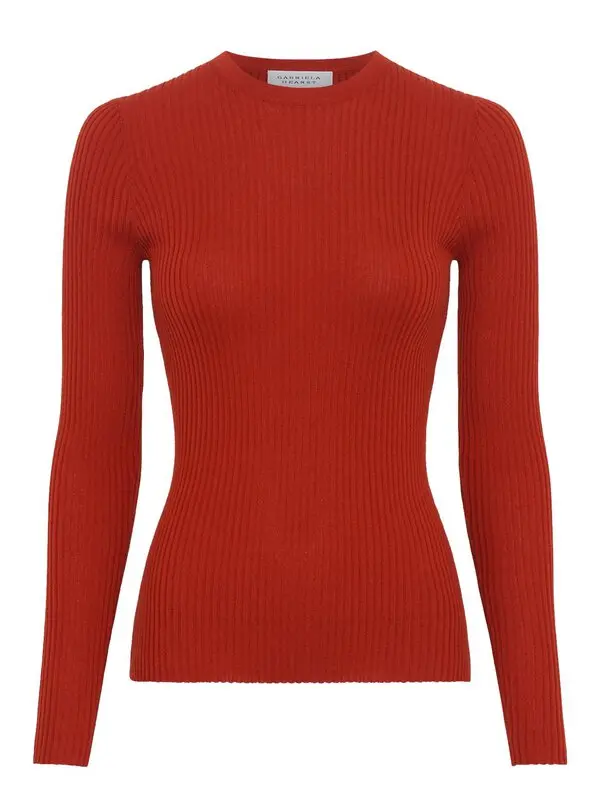 Gabriela Hearst Browning Knit Sweater - Antelope Orange