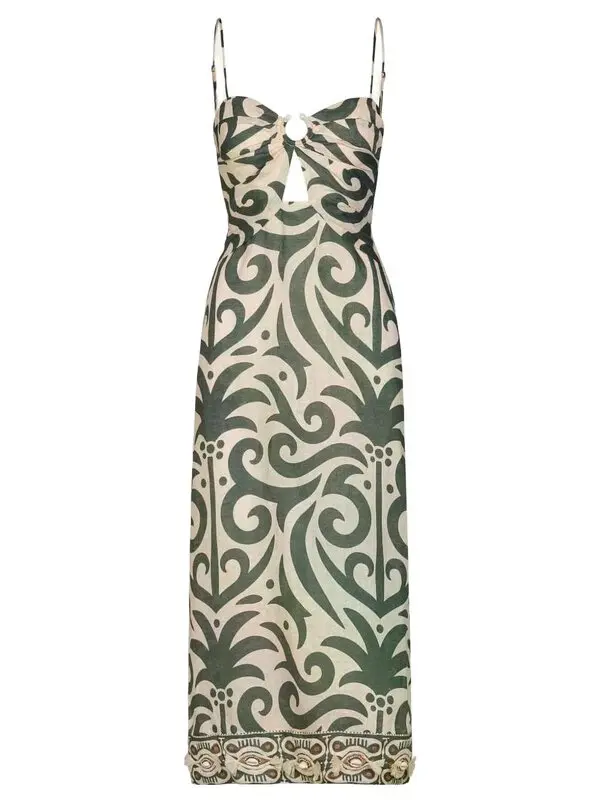 Johanna Ortiz Water Adventure Midi Dress - Green