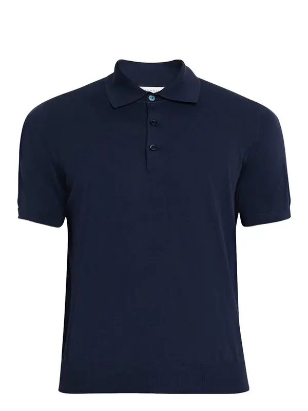 Brunello Cucinelli Cotton Knit Polo Shirt - Navy