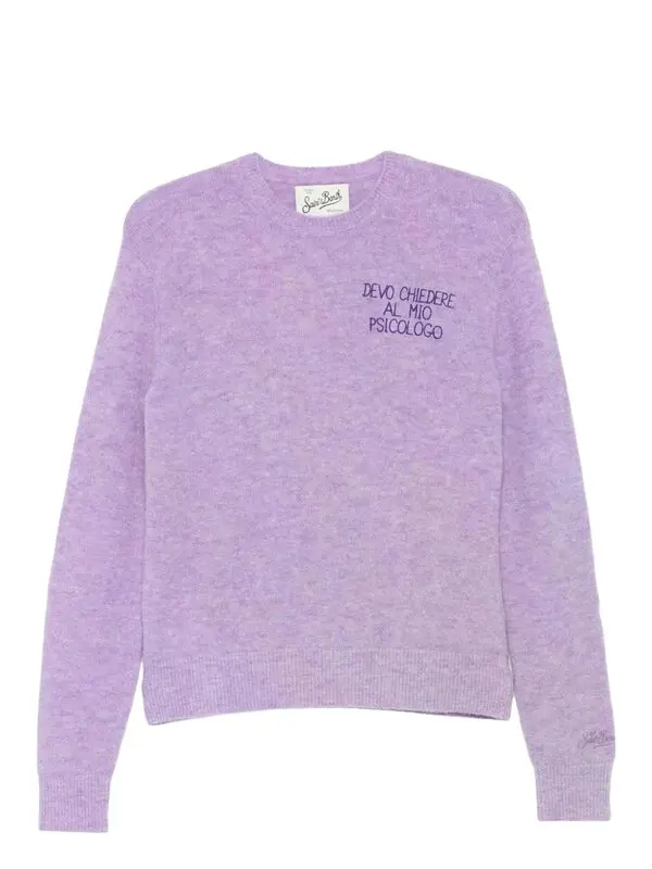 MC2 SAINT BARTH Embroidered Wool Sweater - Purple