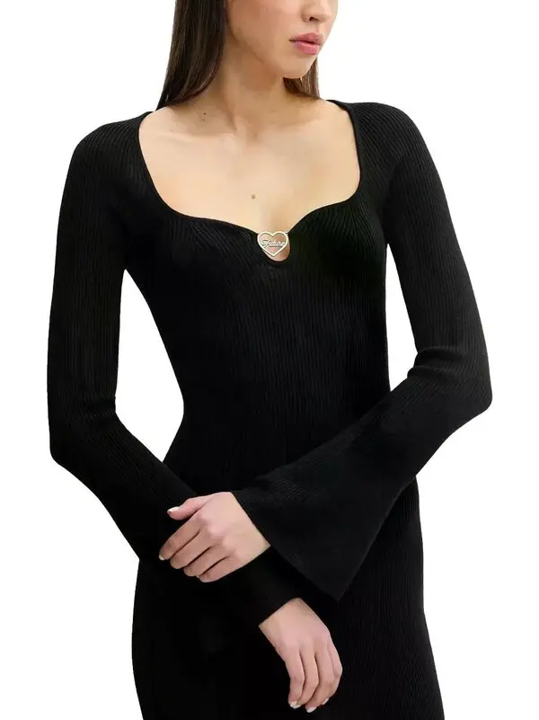 From Future Heart-detail Knit Dress - Black