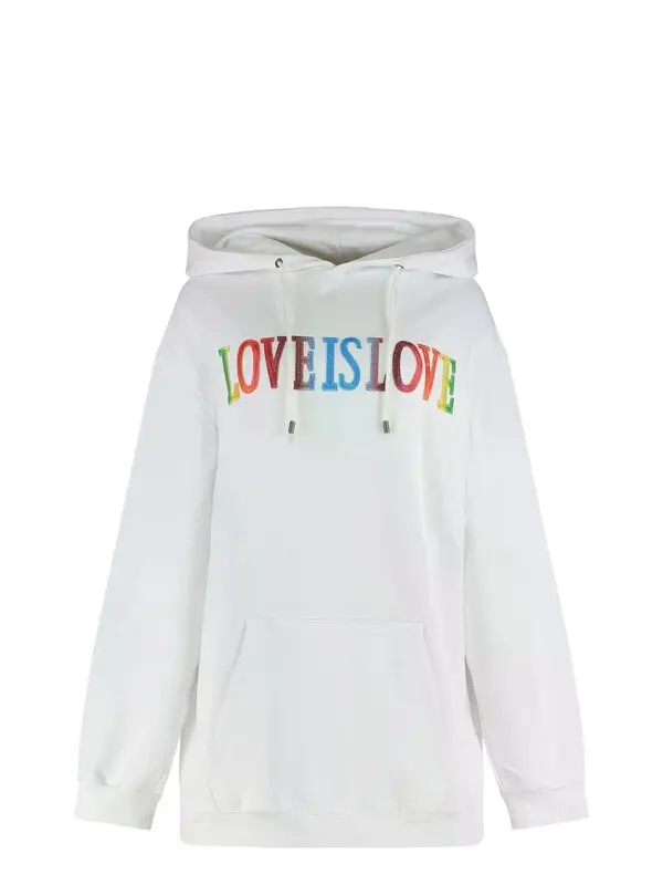 Alberta Ferretti Lettering-patch Hoodie - White