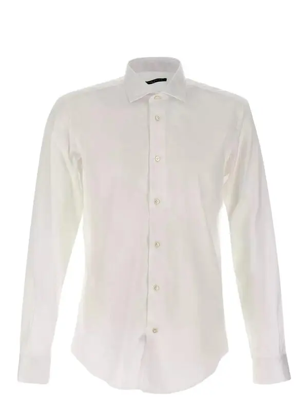 Brian Dales Classic Collar Button Cuff Shirt - White