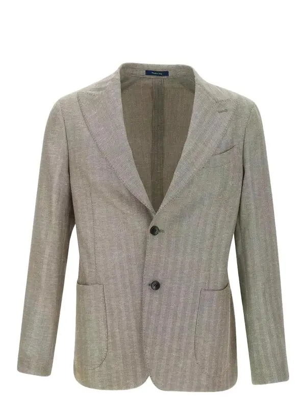 MARCHESANI Peaked Lapels Two-button Jacket - Grey
