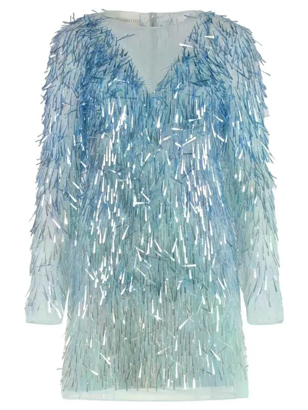 Alberta Ferretti Sequin-embellished Mini Dress - Blue