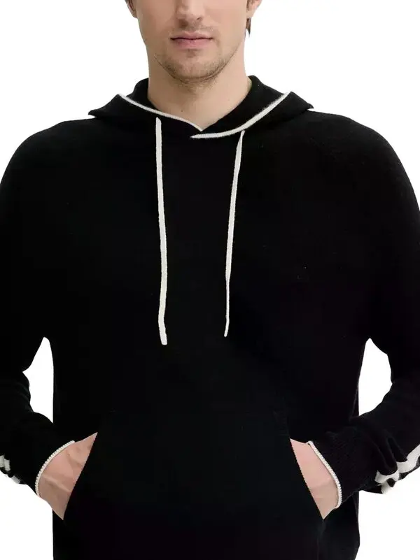 From Future Striped Detail Hoodie - Black