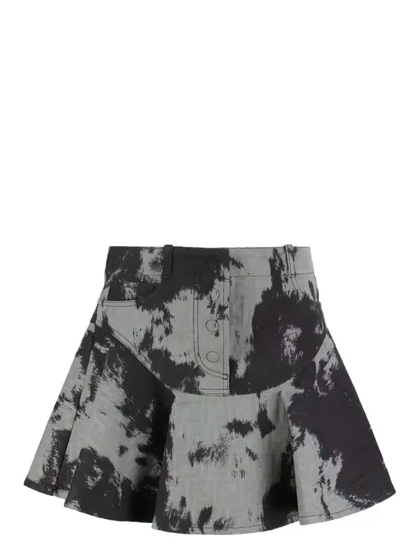 Fendi Five-pocket Jacquard Mini Skirt - Grey