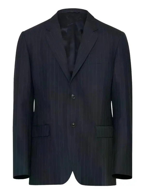 MAISON MARGIELA Pinstripe Wool Blazer - Blue