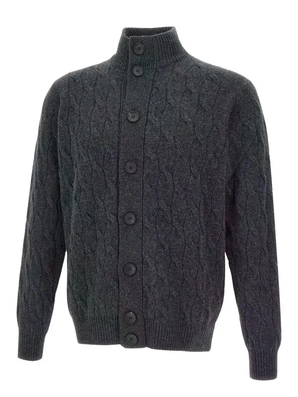 FILIPPO DE LAURENTIIS Braided Buttoned Cardigan - Grey
