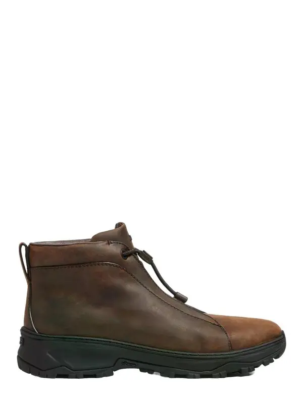 Zegna Triple Stitch Vetta Leather Boots - Brown