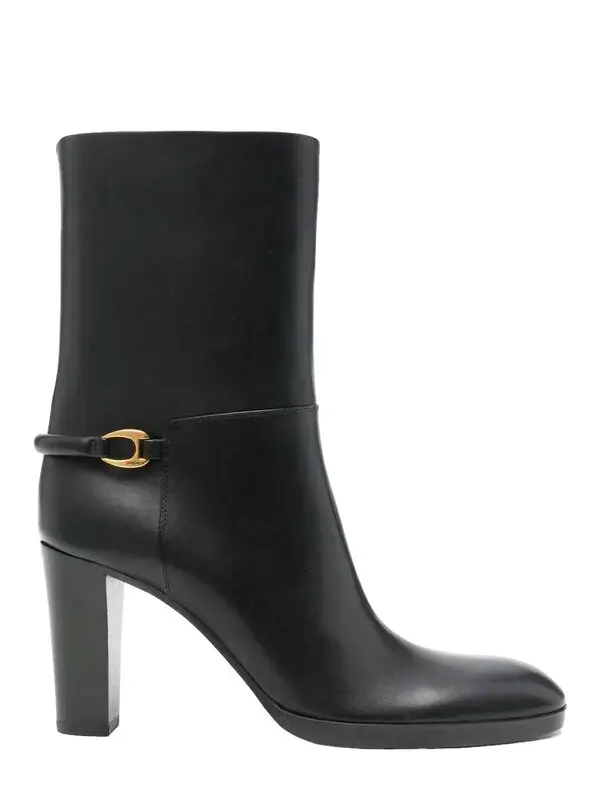 Saint Laurent 90mm Buckle Detail Boots - Black