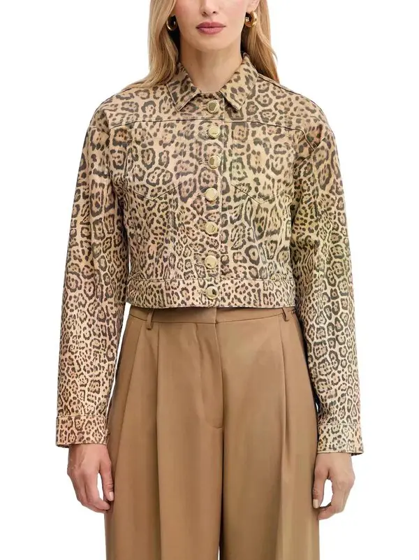 MARCIANO Leopard-print Denim Jacket - Neutrals