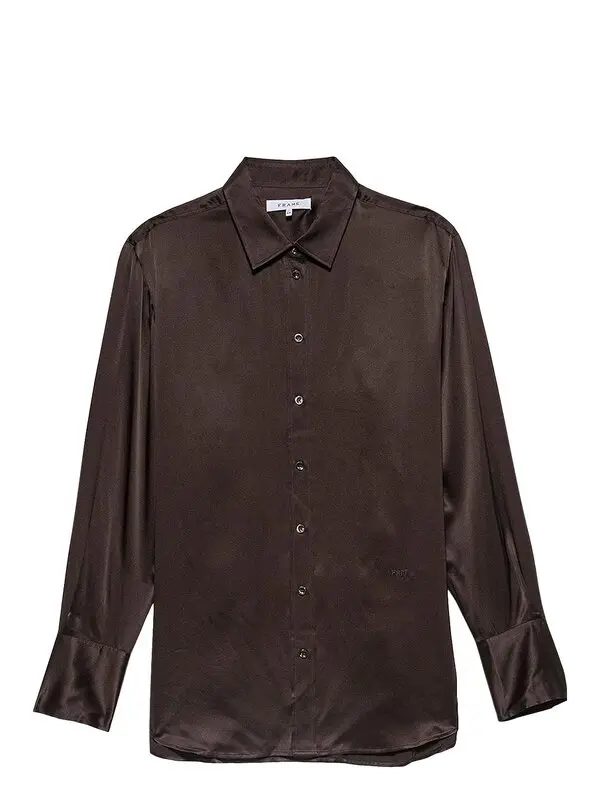 FRAME Oversized Silk Shirt - Deep Rust