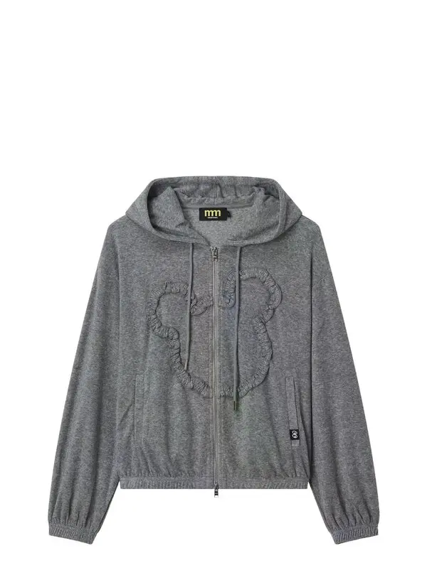 MINI CREAM Hooded Zip Sweatshirt - Grey