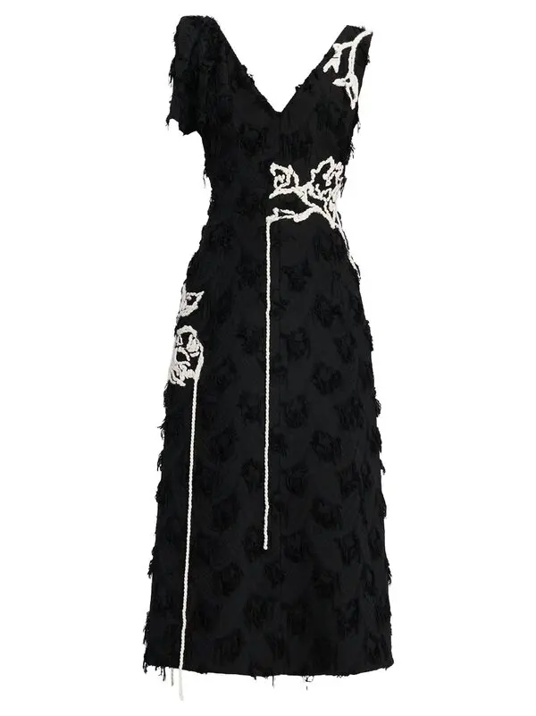 Erdem Sleeveless Fil Coupé Paisley Jacquard Midi Dress - Black