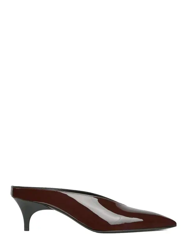 Gucci 55mm Patent Leather Heeled Mules - Brown