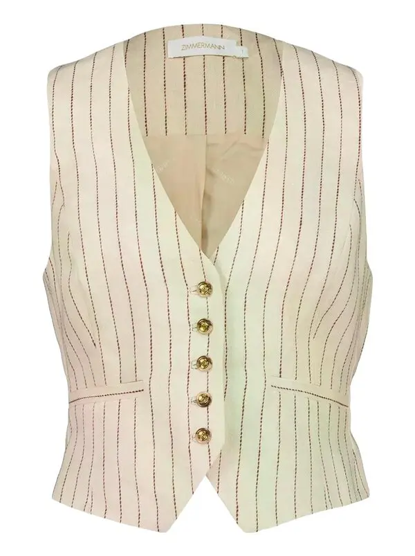 Zimmermann Pinstripe Button Vest - Neutrals