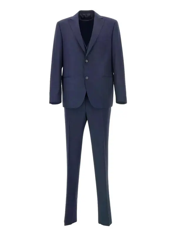 MARCHESANI Textured Three-piece Suit - Blue