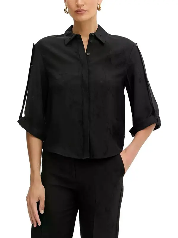 MARCIANO Buttoned Floral Blouse - Black