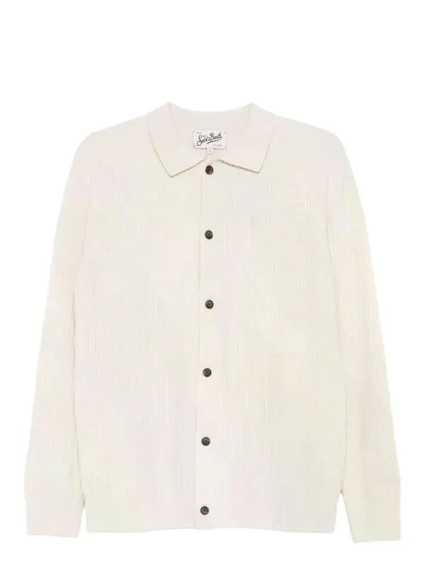 MC2 SAINT BARTH Polo-collar Cardigan - Neutrals