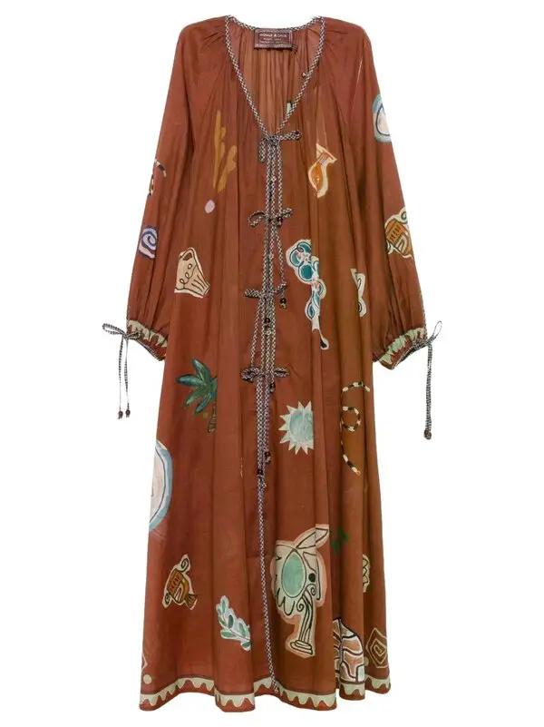 ALEMAIS X Lrnce Laurence Tie-front Shirt Dress - Brown