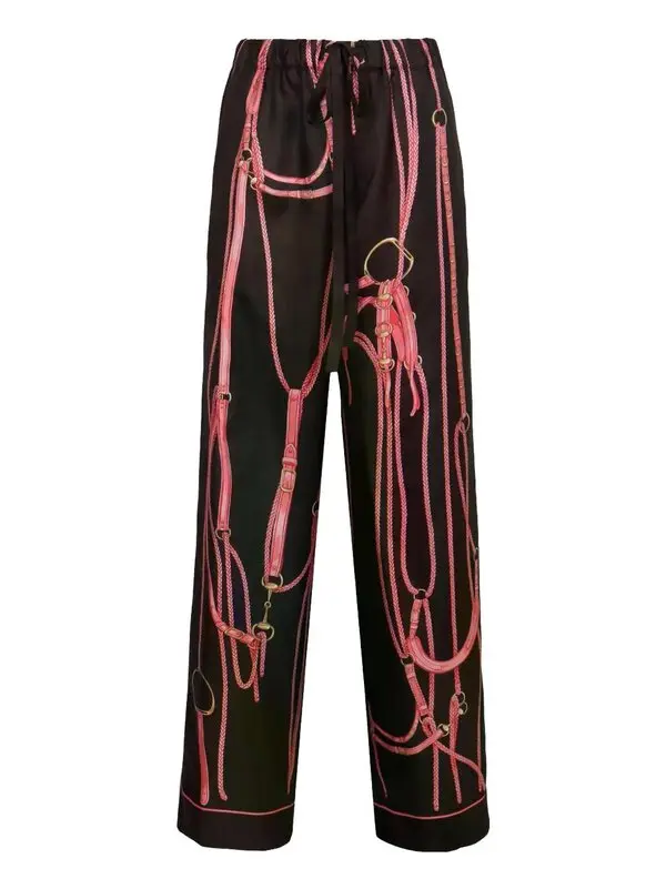 Gucci Graphic Print Tie Trousers - Brown