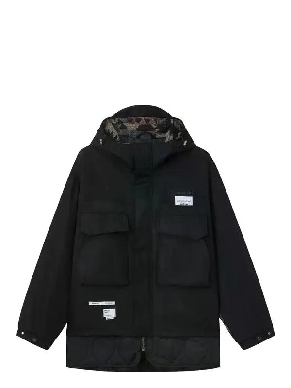 MUSIUM DIV. Logo-patch Parka Coat - Black