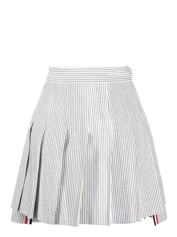 Thom Browne Pinstriped Pleated Mini Skirt - Grey