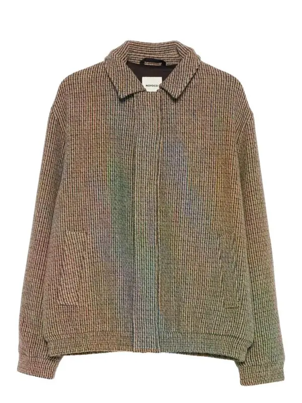 NOYOCO Striped Perry Jacket - Brown