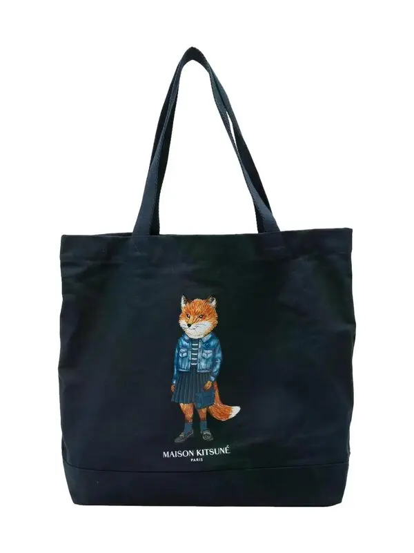 Maison Kitsuné Graphic-print Tote Bag - Blue