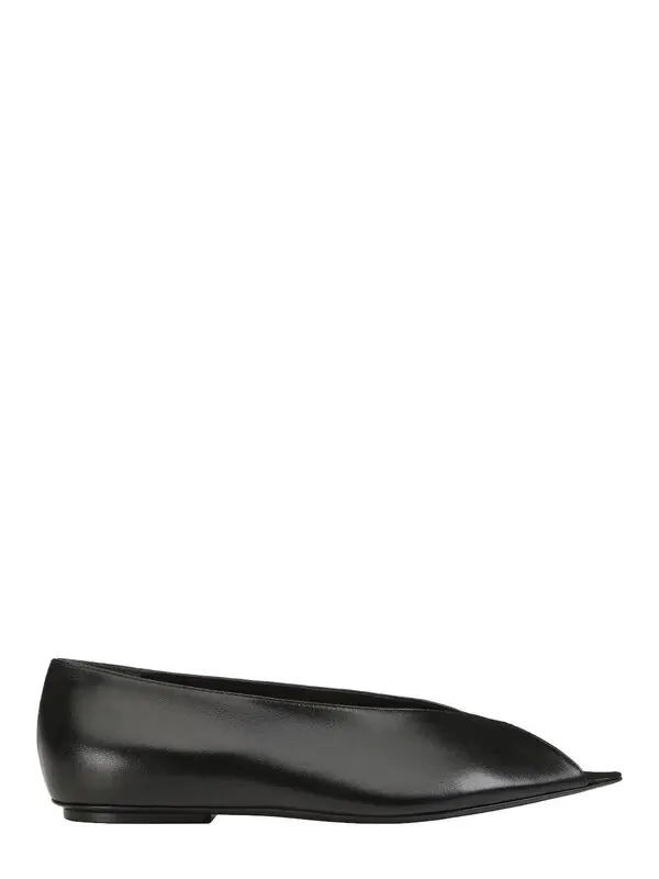 SERGIO ROSSI Open-toe Ballet Flats - Black