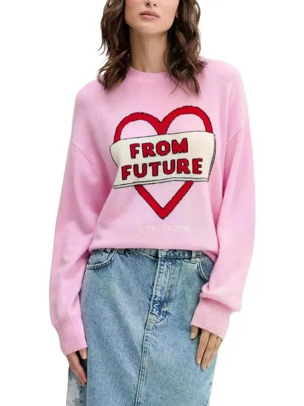 From Future Heart-graphic Sweater - Pink